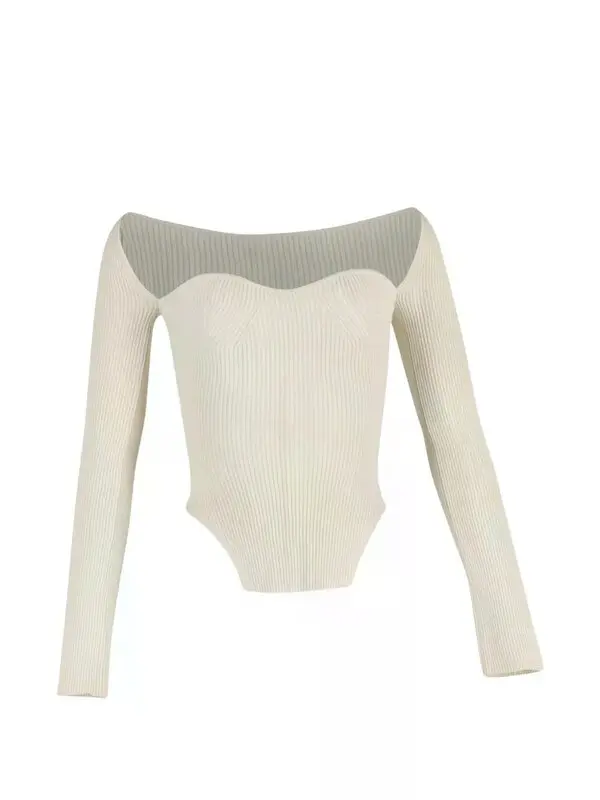 Khaite Maddy Knitted Off-shoulder Top