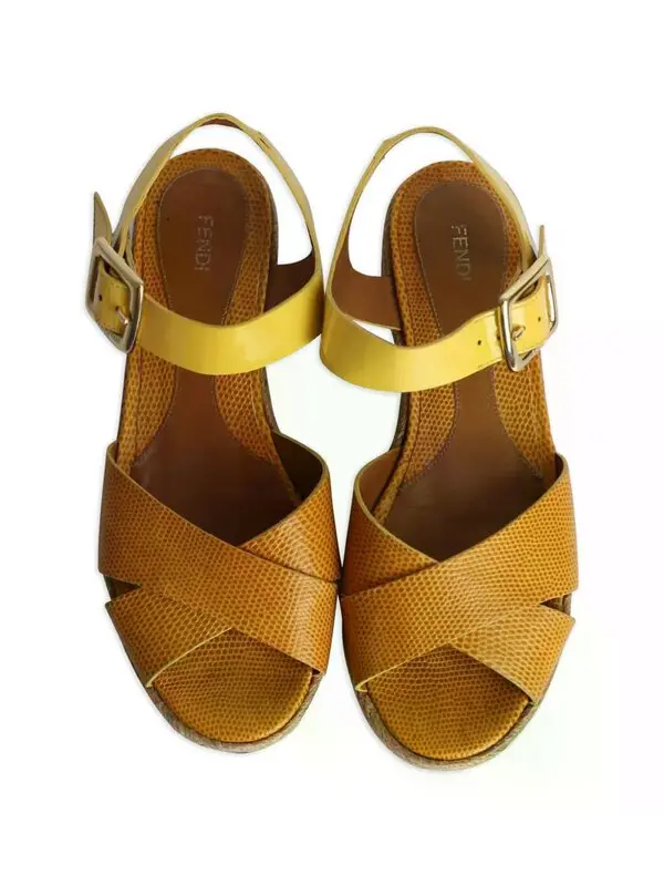 Fendi Cross Ankle Strap Sandals