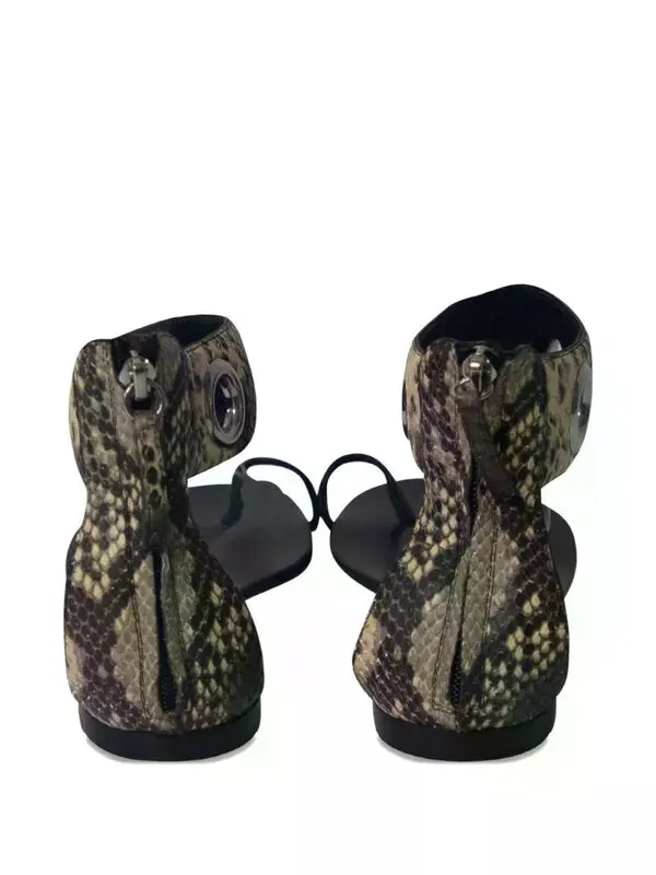 GIUSEPPE ZANOTTI Eyelet Detail Snakeskin-effect Sandals