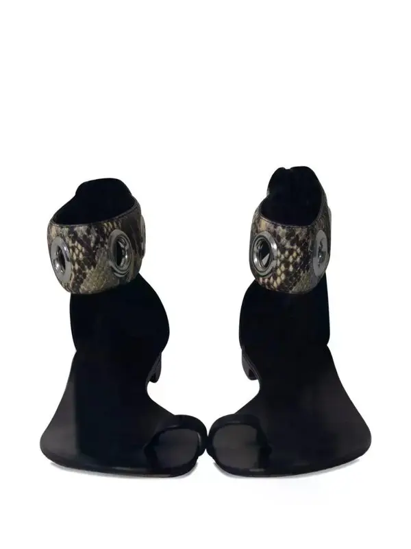 GIUSEPPE ZANOTTI Eyelet Detail Snakeskin-effect Sandals