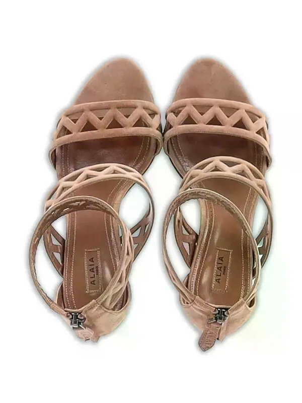 Alaïa Laser-cut Suede Sandals