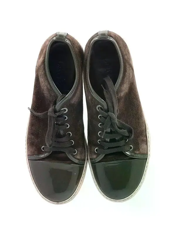 LANVIN Suede Low Top Sneakers - Brown