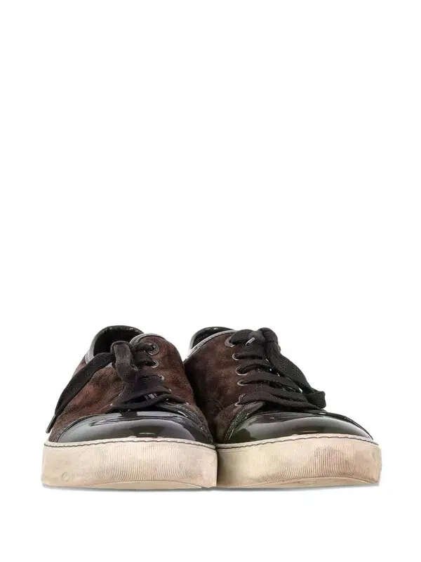 LANVIN Suede Low Top Sneakers - Brown
