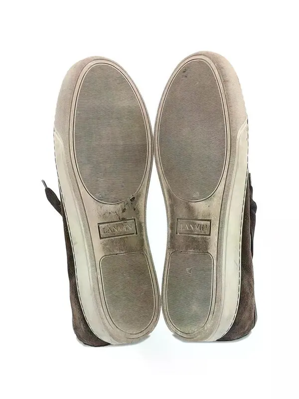 LANVIN Suede Low Top Sneakers - Brown