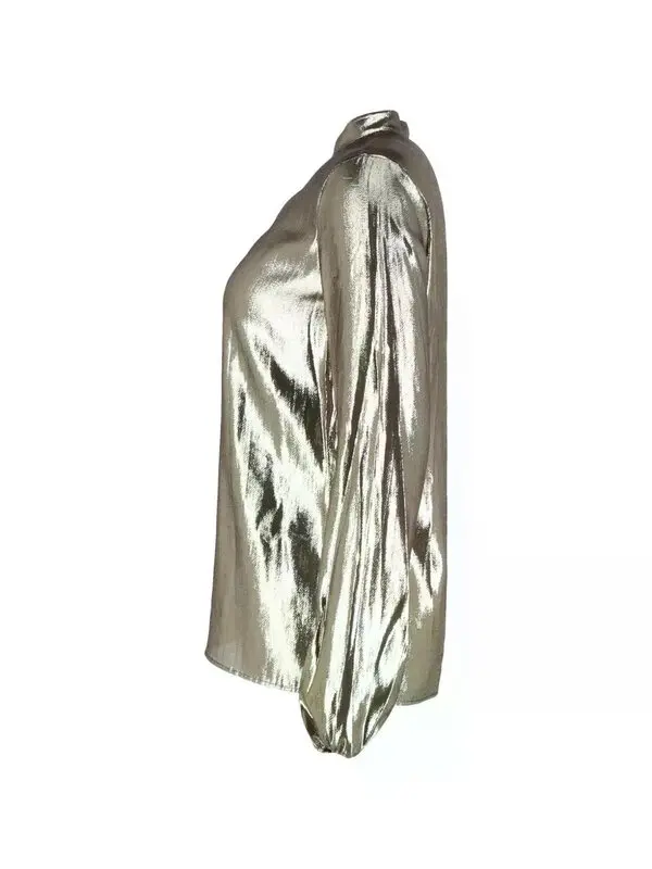 LANVIN Metallic Long-sleeve Blouse