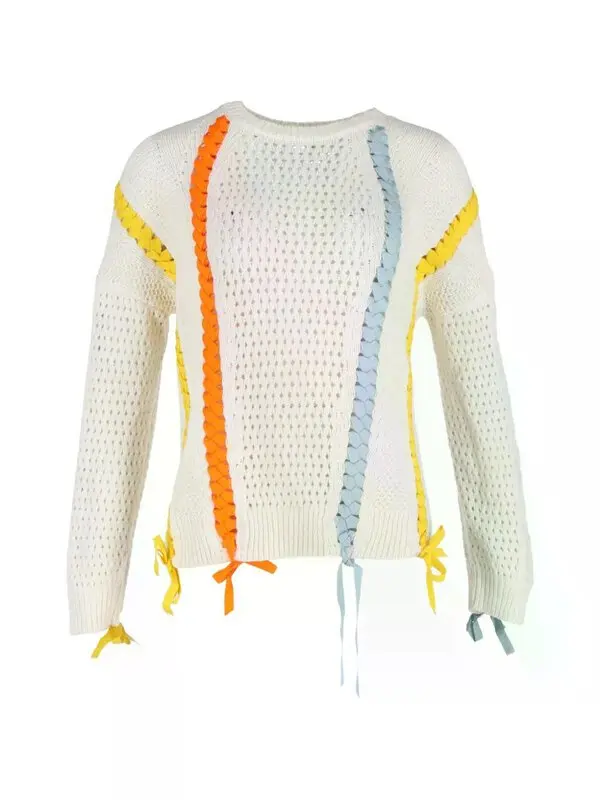 Maje Ribbon-detail Sweater - Neutrals