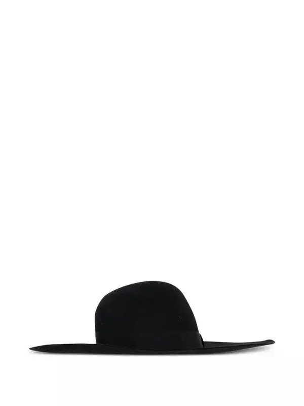 Saint Laurent Ribbon Band Flat Brim Hat