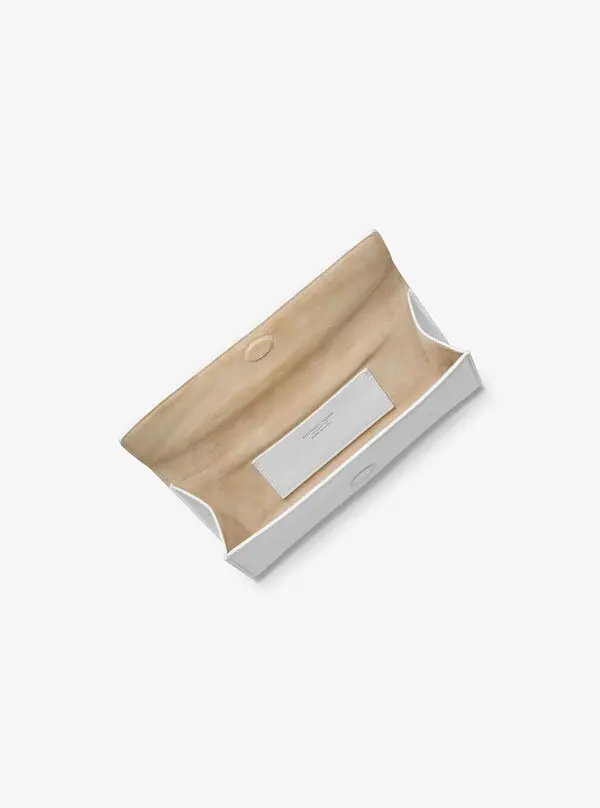 Michael Kors Cate Leather Clutch - White