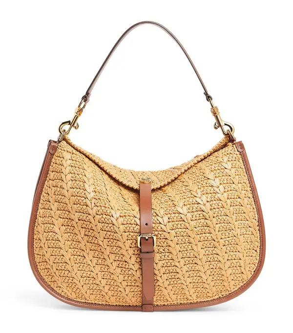 Etro Raffia Pony Shoulder Bag
