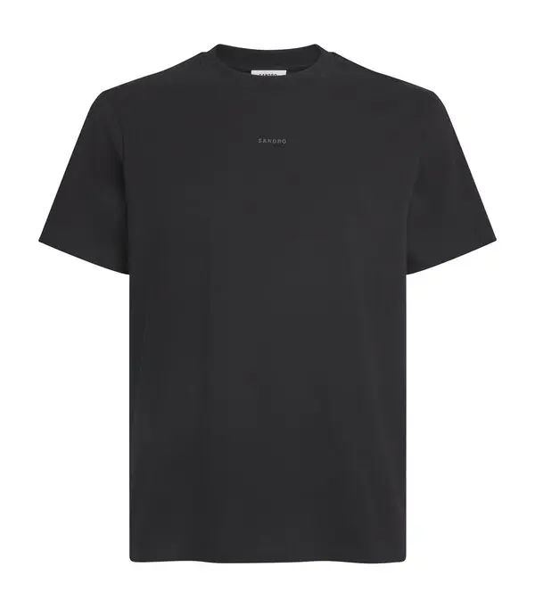 Sandro Organic Cotton Logo T-shirt - Black
