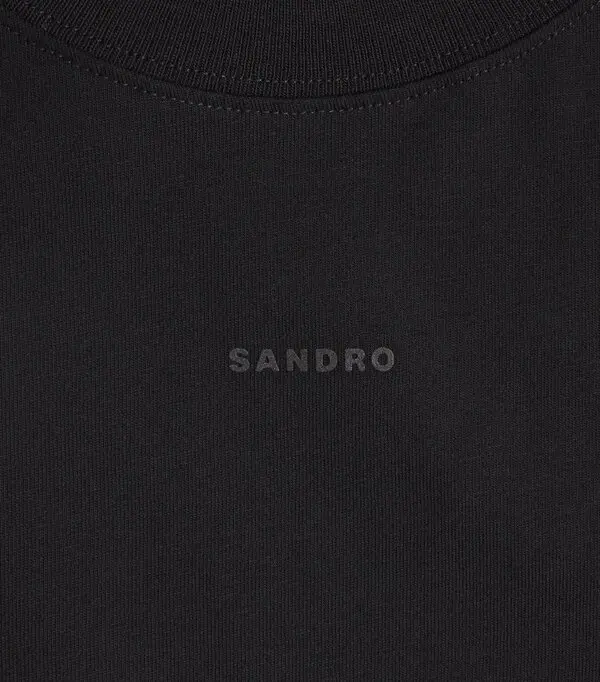 Sandro Organic Cotton Logo T-shirt - Black