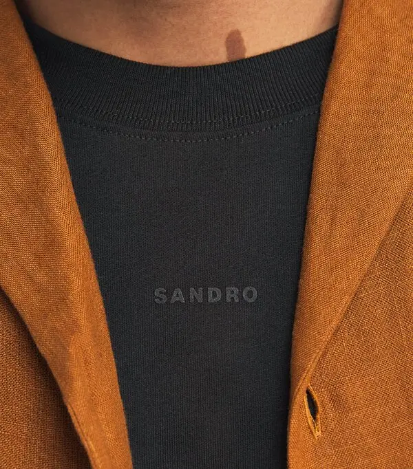 Sandro Organic Cotton Logo T-shirt - Black