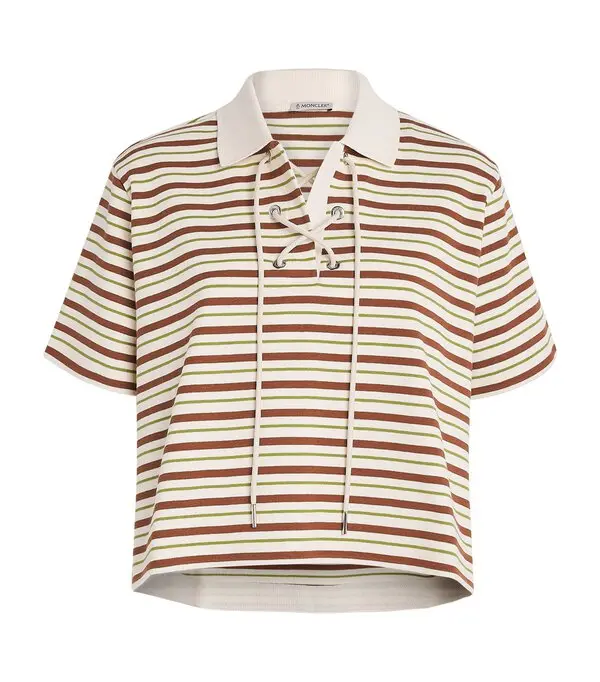 Moncler Cotton Striped Polo Shirt - White