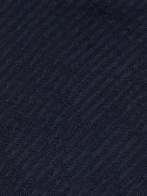 REISS Vittorio Cotton-silk Stripe Seersucker Tie - Navy