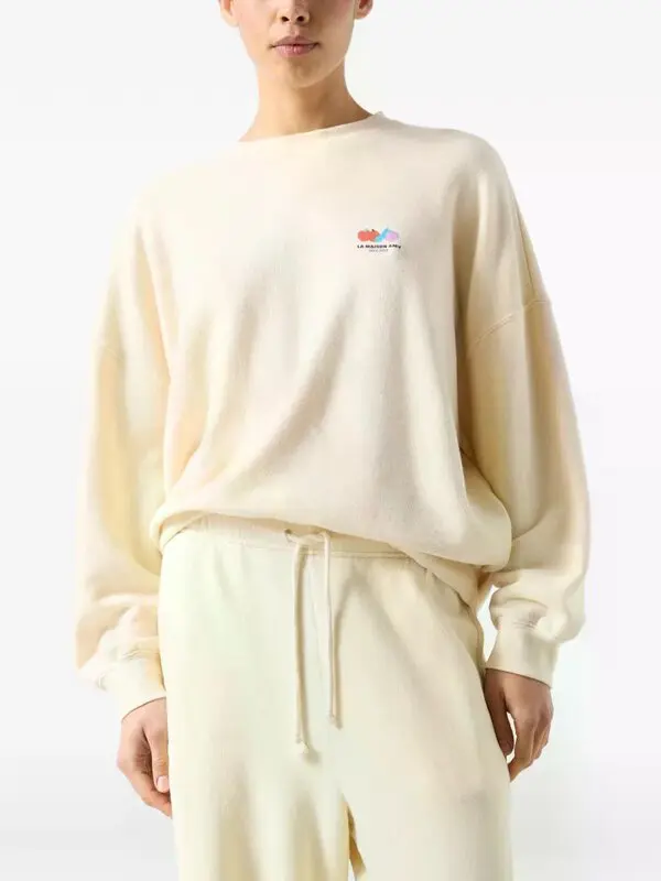 American Vintage Atubay Logo-print Drop-shoulder Sweater - Neutrals