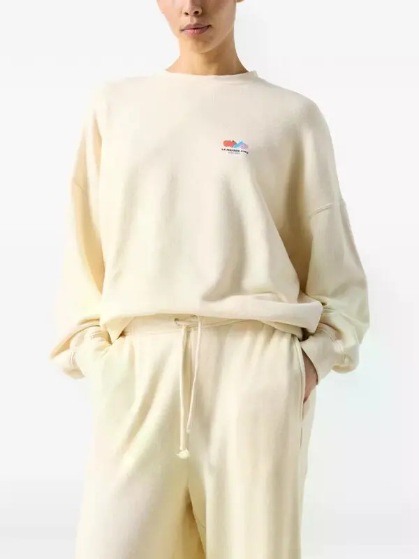 American Vintage Atubay Logo-print Drop-shoulder Sweater - Neutrals