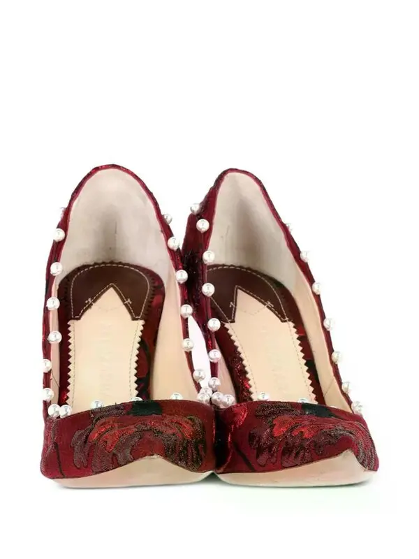 AQUAZZURA Pearl-embellished Heeled Pumps