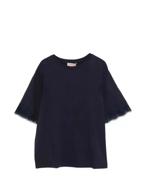 TWINSET Lace-trimmed T-shirt - Blue