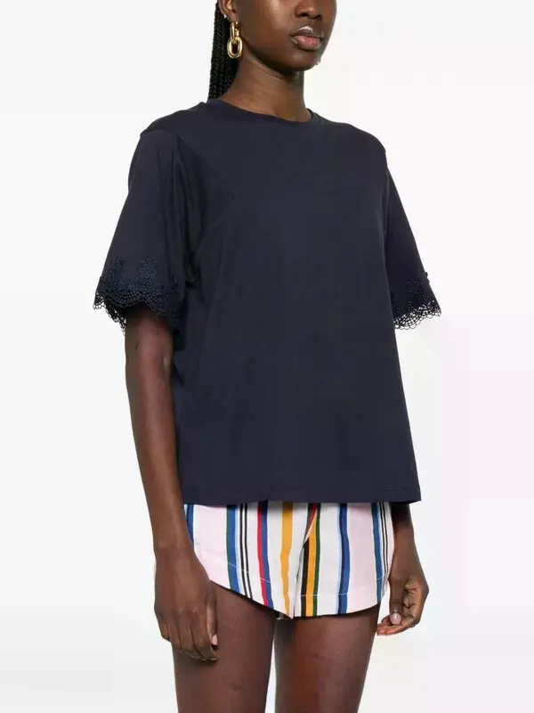 TWINSET Lace-trimmed T-shirt - Blue