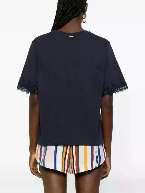 TWINSET Lace-trimmed T-shirt - Blue