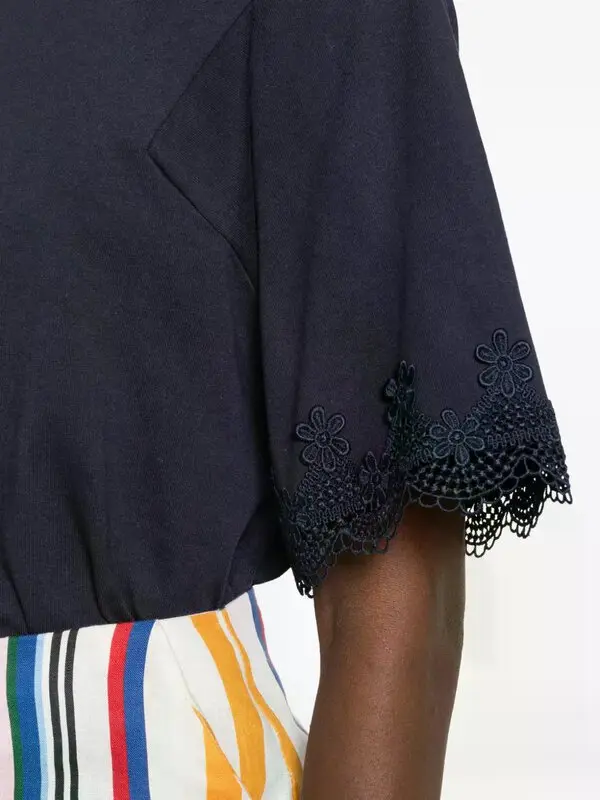 TWINSET Lace-trimmed T-shirt - Blue