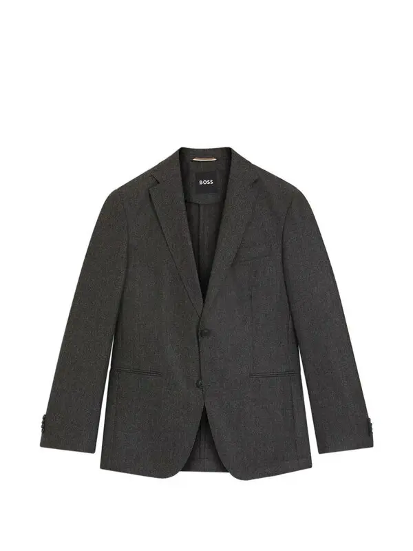 BOSS Herringbone Single-breasted Blazer - Brown
