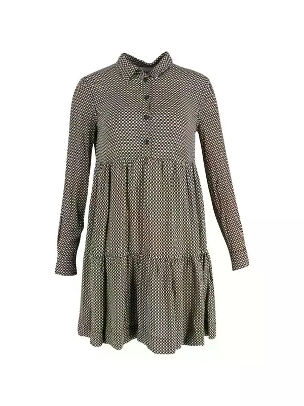 GANNI Long-sleeve Mini Dress - Brown
