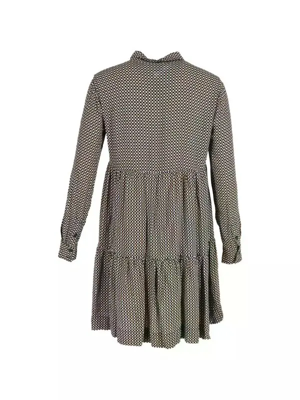 GANNI Long-sleeve Mini Dress - Brown