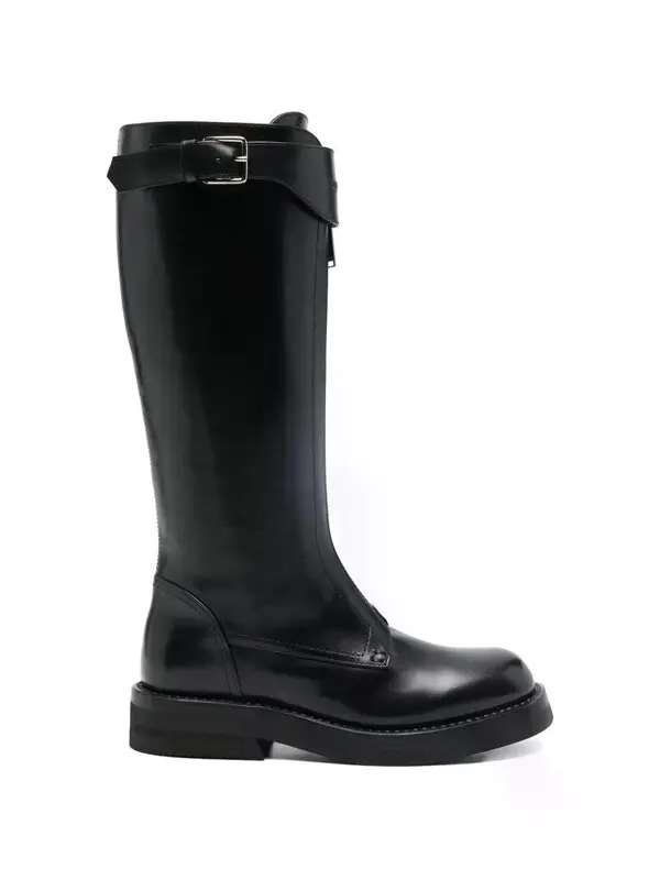 Alexander McQueen Countryside Buckle Leather Knee Boots