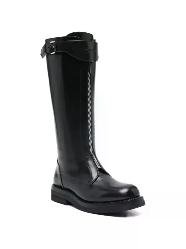 Alexander McQueen Countryside Buckle Leather Knee Boots