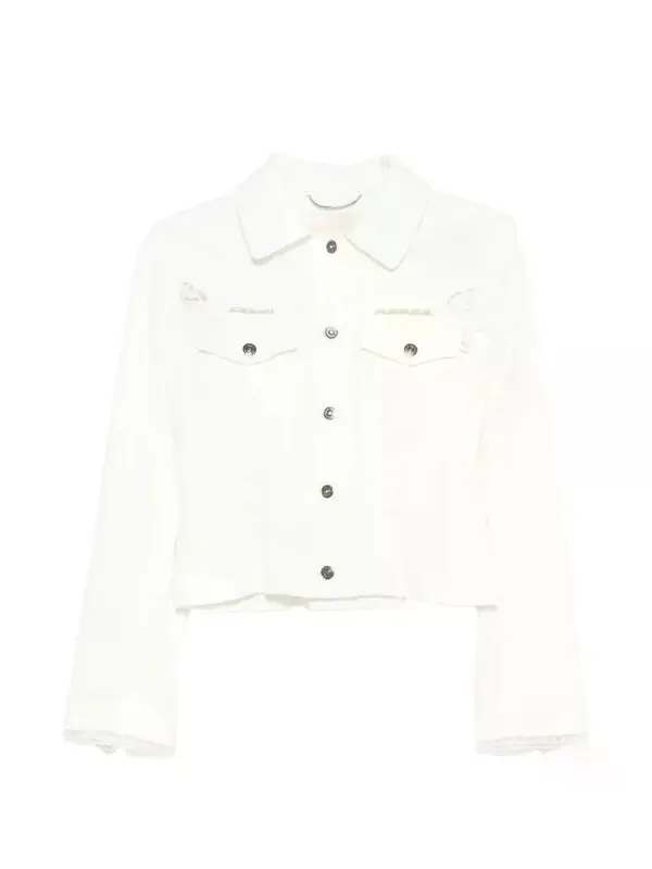 Ermanno Scervino Lace Trim Jacket - White