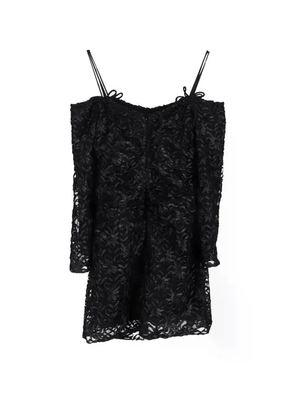 GANNI Off-shoulder Mini Dress Spaghetti Straps