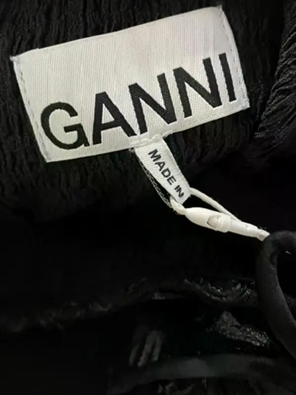 GANNI Off-shoulder Mini Dress Spaghetti Straps