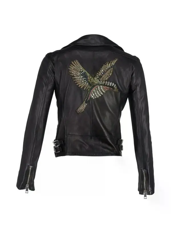Gucci Embroidered Leather Biker Jacket