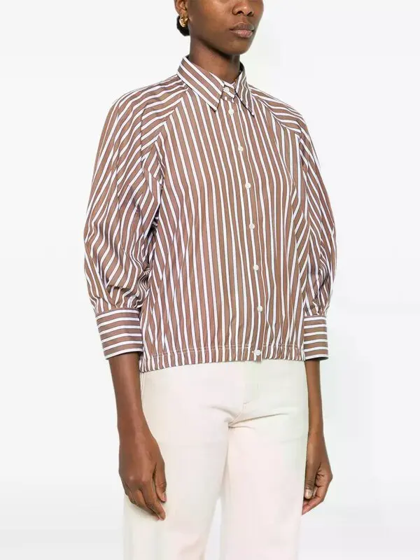 Brunello Cucinelli Striped Button-up Shirt - Brown