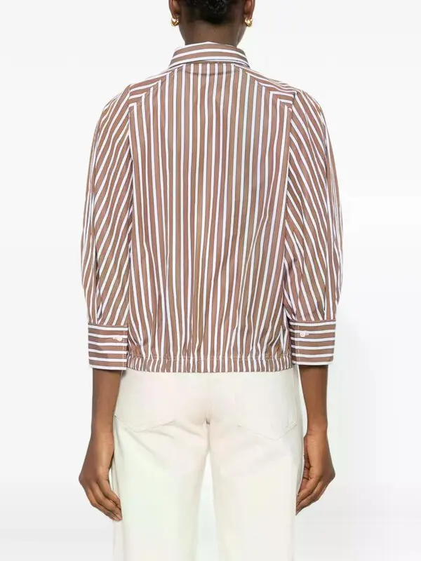 Brunello Cucinelli Striped Button-up Shirt - Brown