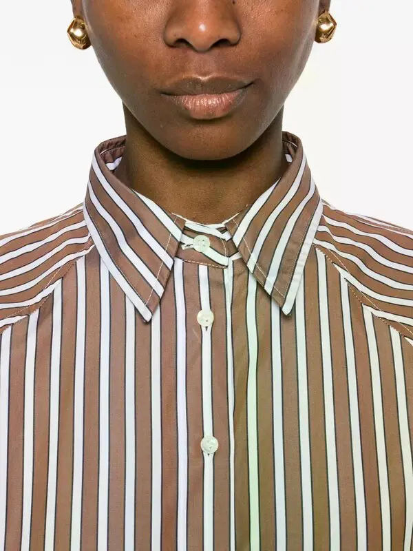 Brunello Cucinelli Striped Button-up Shirt - Brown