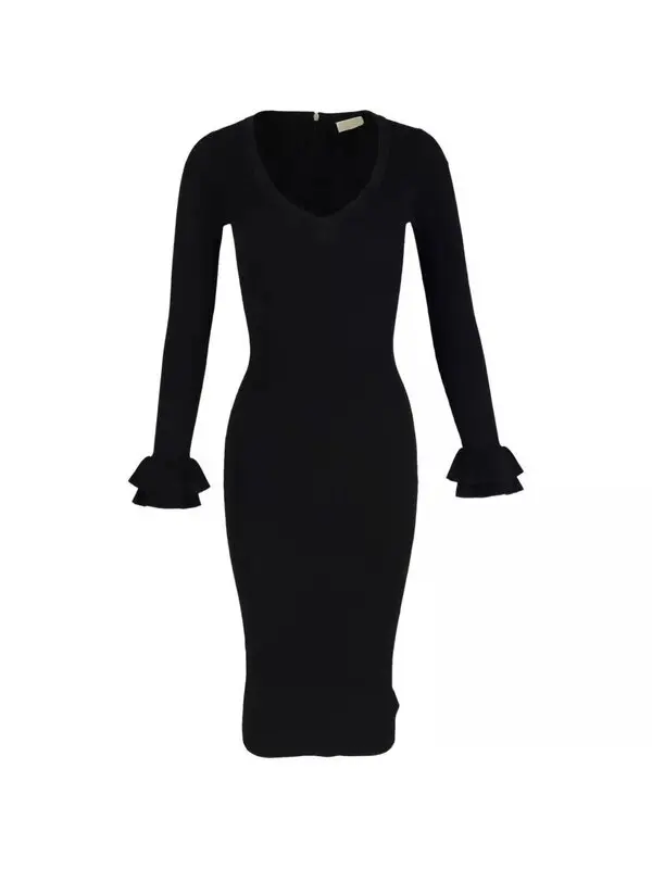 Michael Kors V-neck Knitted Midi Dress