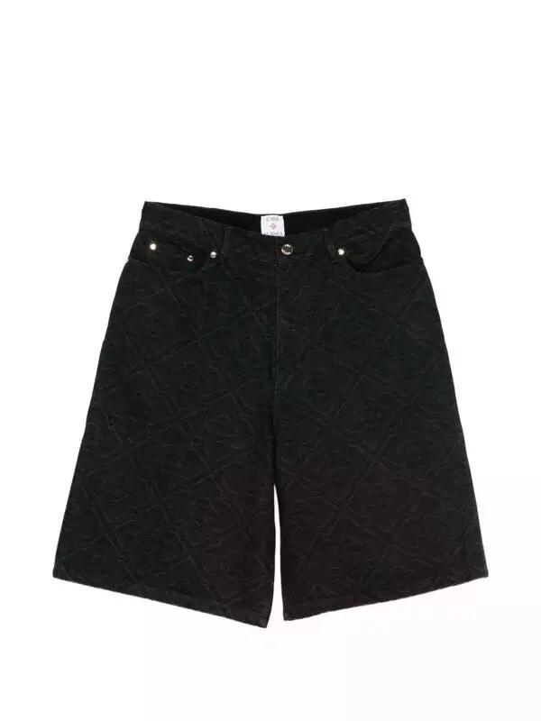 Casablanca Floral Pattern Shorts - Black