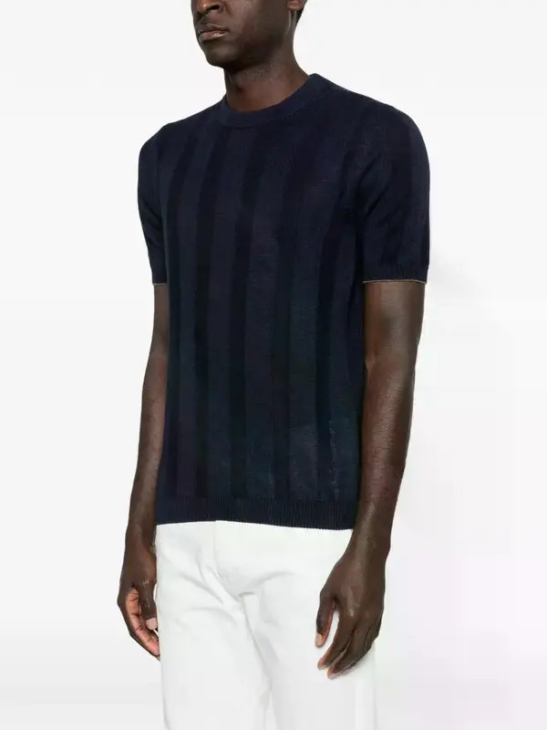 Brunello Cucinelli Ribbed Short-sleeve T-shirt - Blue