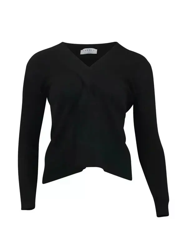 Sandro Rib-knit V-neck Sweater