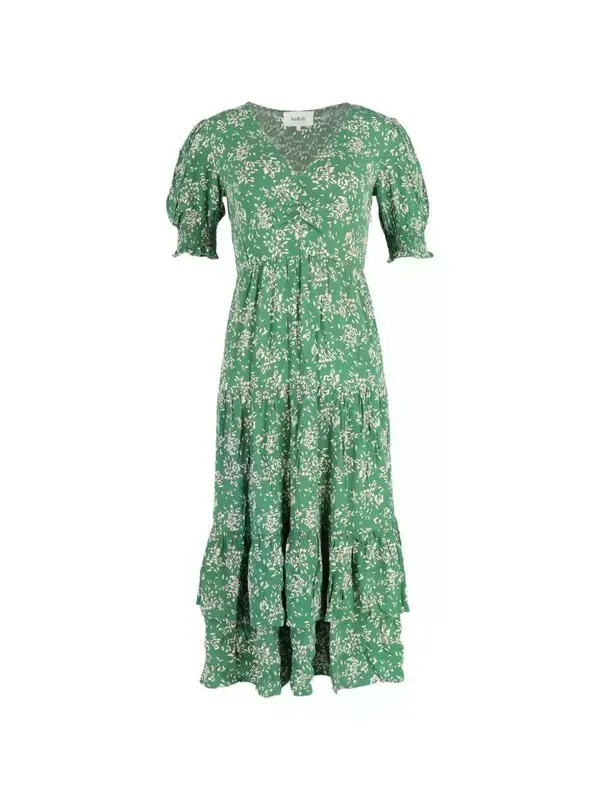 Ba&sh Ruffled Floral-print Midi Dress