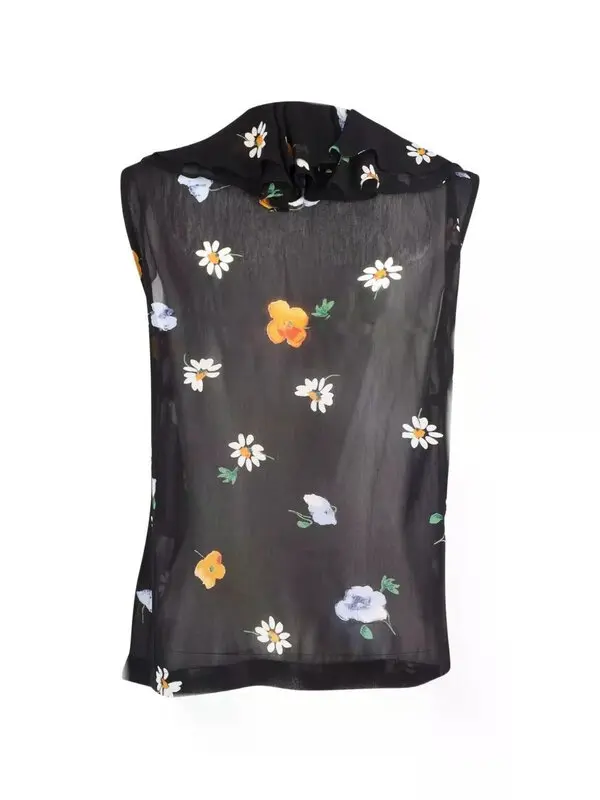 GANNI Sleeveless Floral Blouse