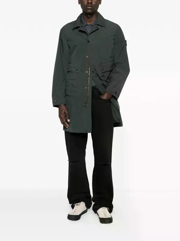 Stone Island Button Pocket Long Parka Coat