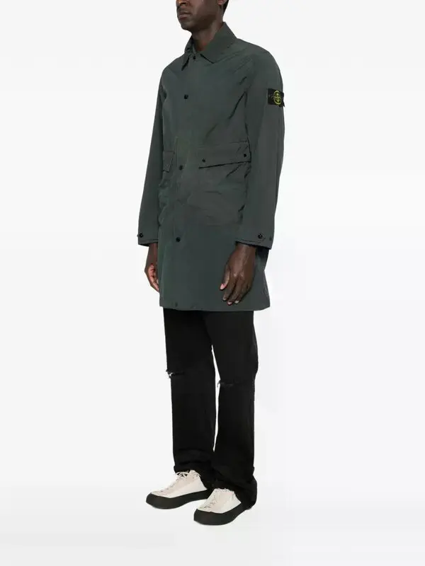 Stone Island Button Pocket Long Parka Coat