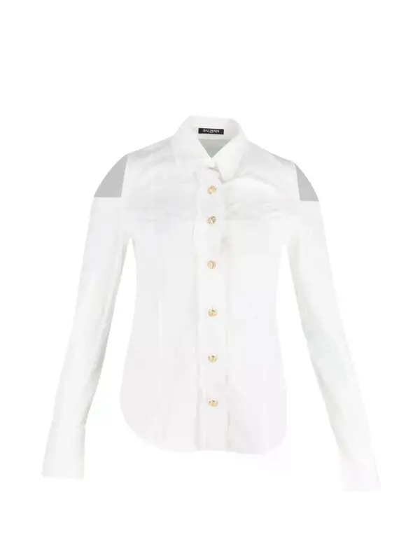 Balmain Cut-out Buttoned Shirt
