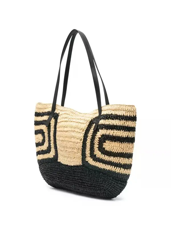 Patrizia Pepe Geometric-pattern Raffia Beach Bag