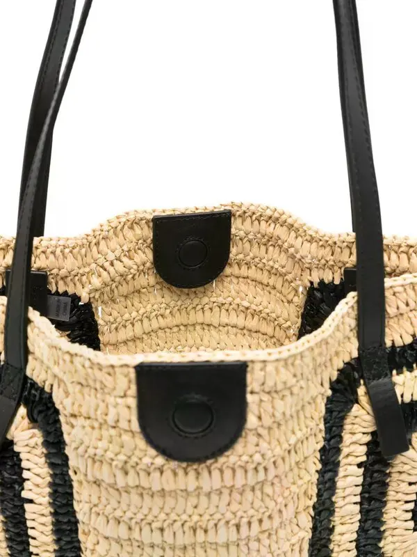 Patrizia Pepe Geometric-pattern Raffia Beach Bag