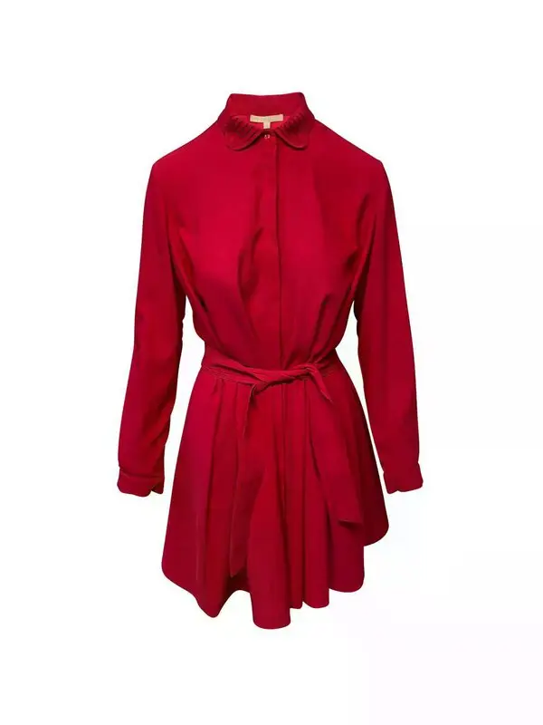 Maje Belted Long-sleeve Dress