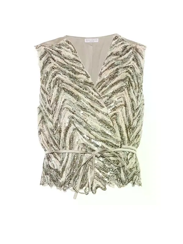 Brunello Cucinelli Sequin Chevron Knitwear